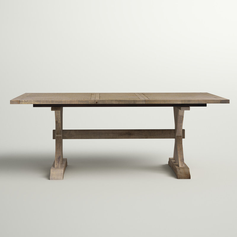 Sand & Stable™ Averie Extendable Pine Solid Wood Dining Table & Reviews | Wayfair